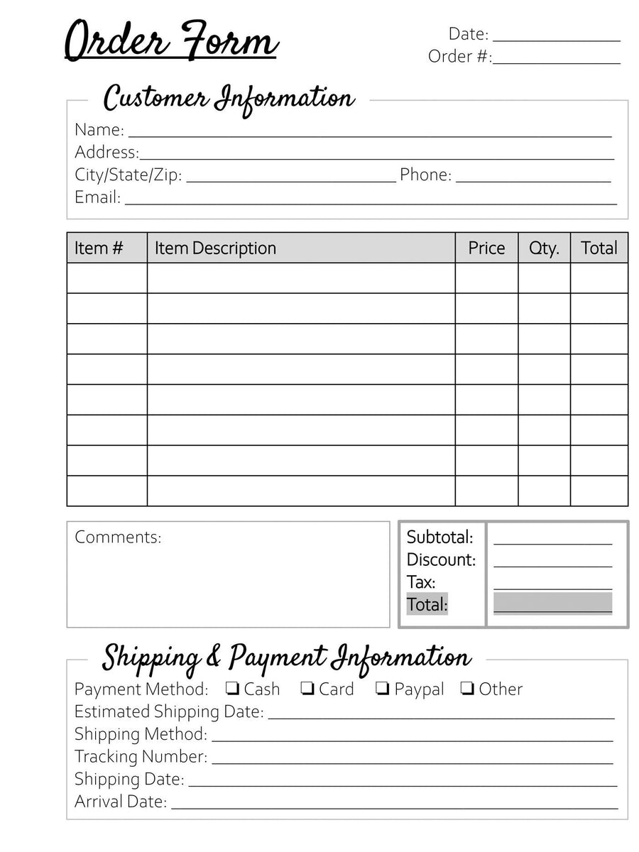 Small Business Forms (right-handed) Bundle – YouMarkable