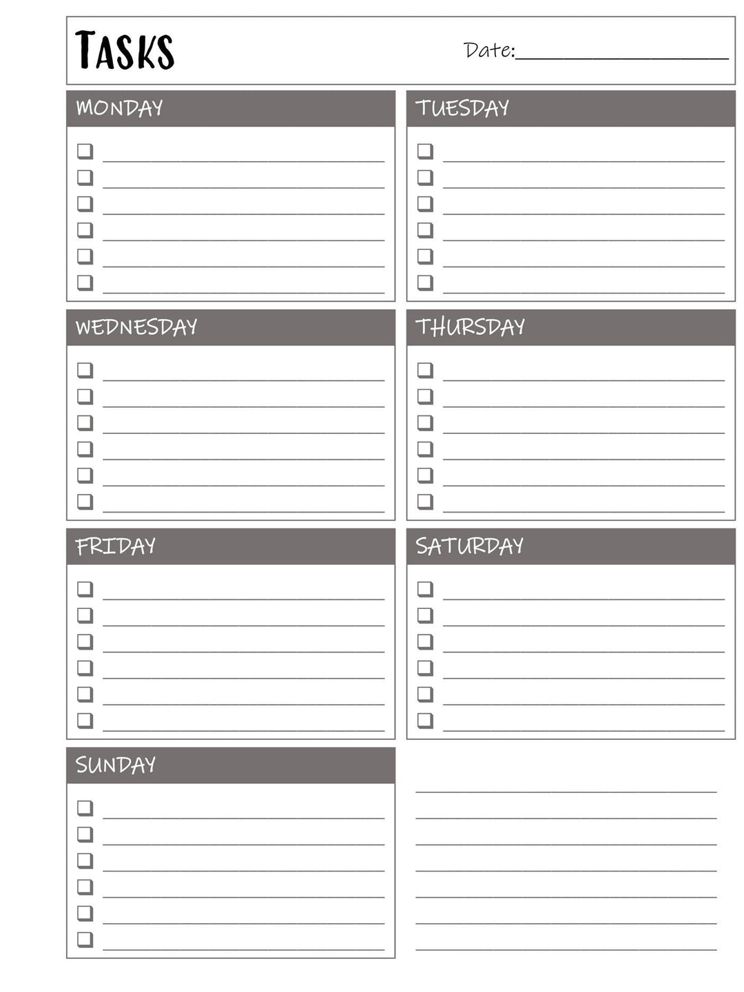 Task List Template Bundle for reMarkable – YouMarkable